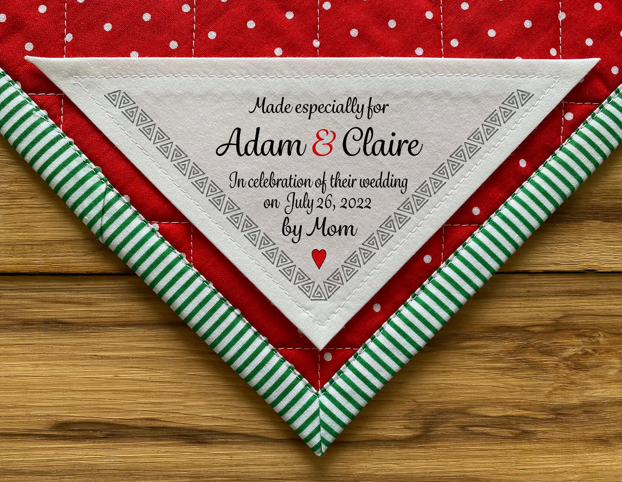 Large Triangle Quilt Label, Personalized Sewing Labels, Personalized ...