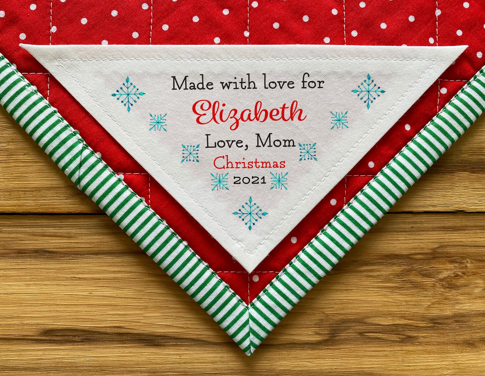 Christmas Corner Label Quilt Labels Personalized Sewing - Etsy