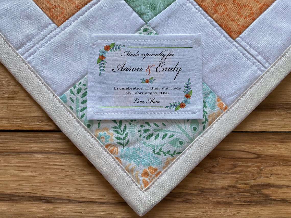 Wedding Quilt Labels Personalized Sewing Label Quilts Custom - Etsy