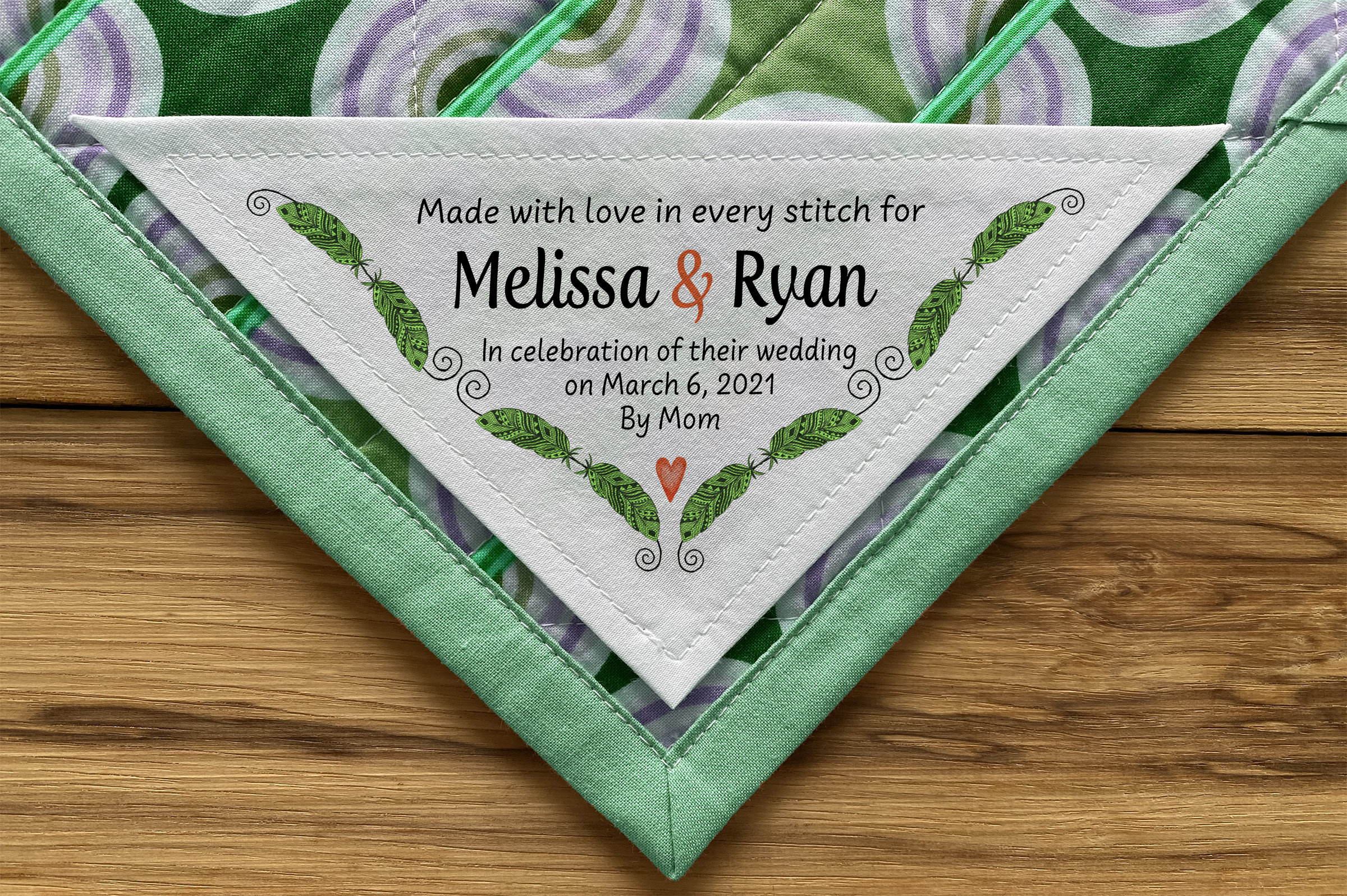 Large Triangle Quilt Label, Sewing Labels, Personalized Labels ...