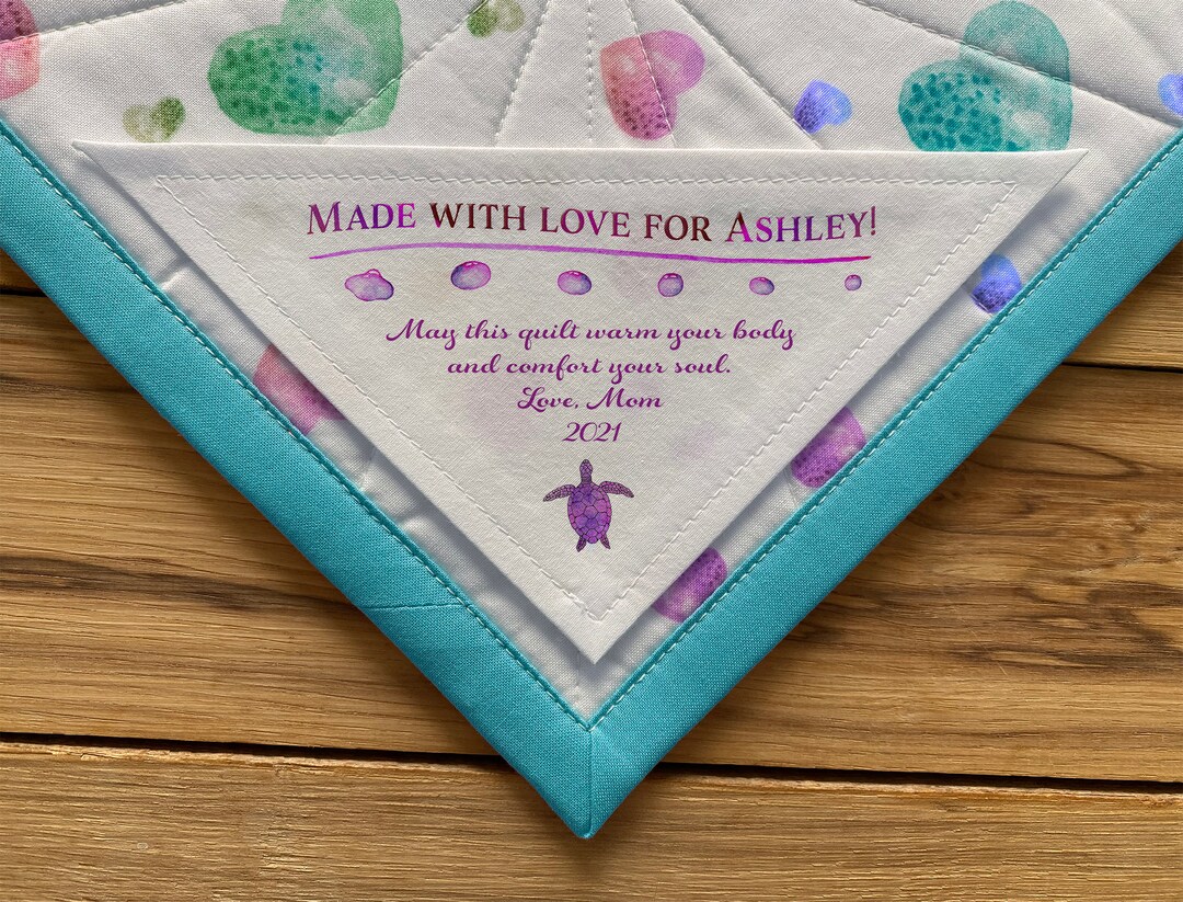 Large Triangle Quilt Label, Sewing Labels, Personalized, Handmade ...