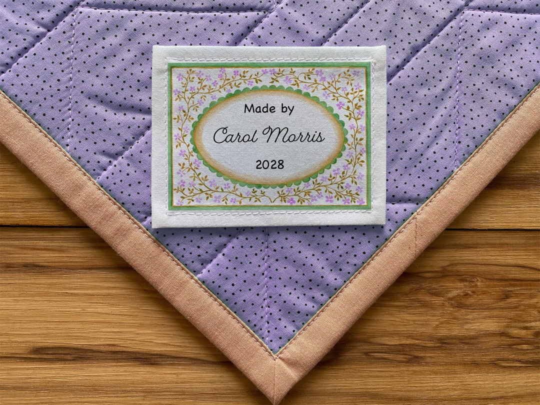 Large Personalized Sewing Labels, Handmade Quilt Label, Quilt Block ...