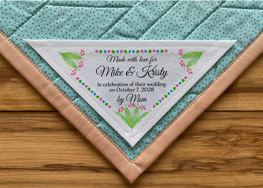 Large Triangle Quilt Label, Personalized Sewing Labels, Personalized ...