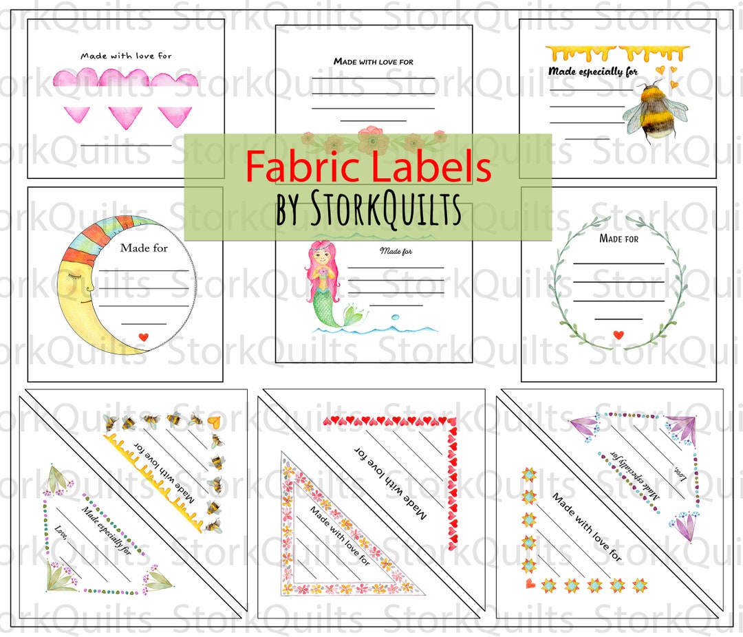 Quilt Label Fabric by Storkquilts - Fabric by the Yard - Cotton Labels ...