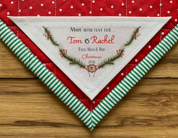 Christmas Corner Sewing Labels Personalized Quilt Fabric Label | Etsy