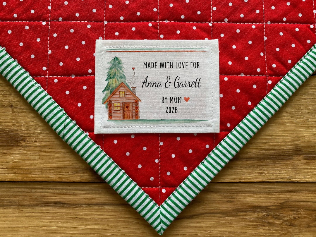 Large Personalized Sewing Labels, Handmade Quilt Label, Custom Fabric ...