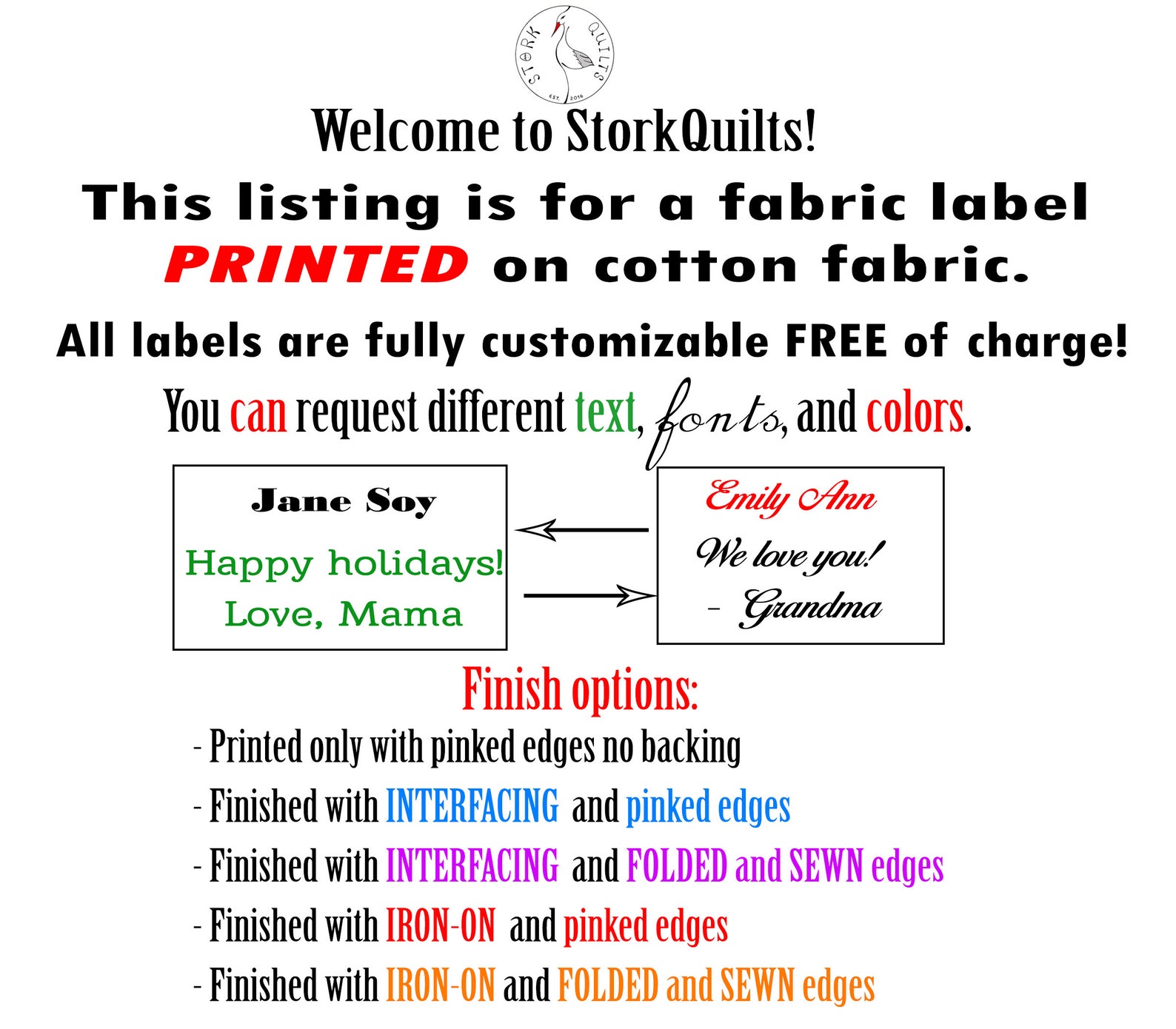 Large Sewing Labels Blanket Label Personalized Quilt Labels | Etsy