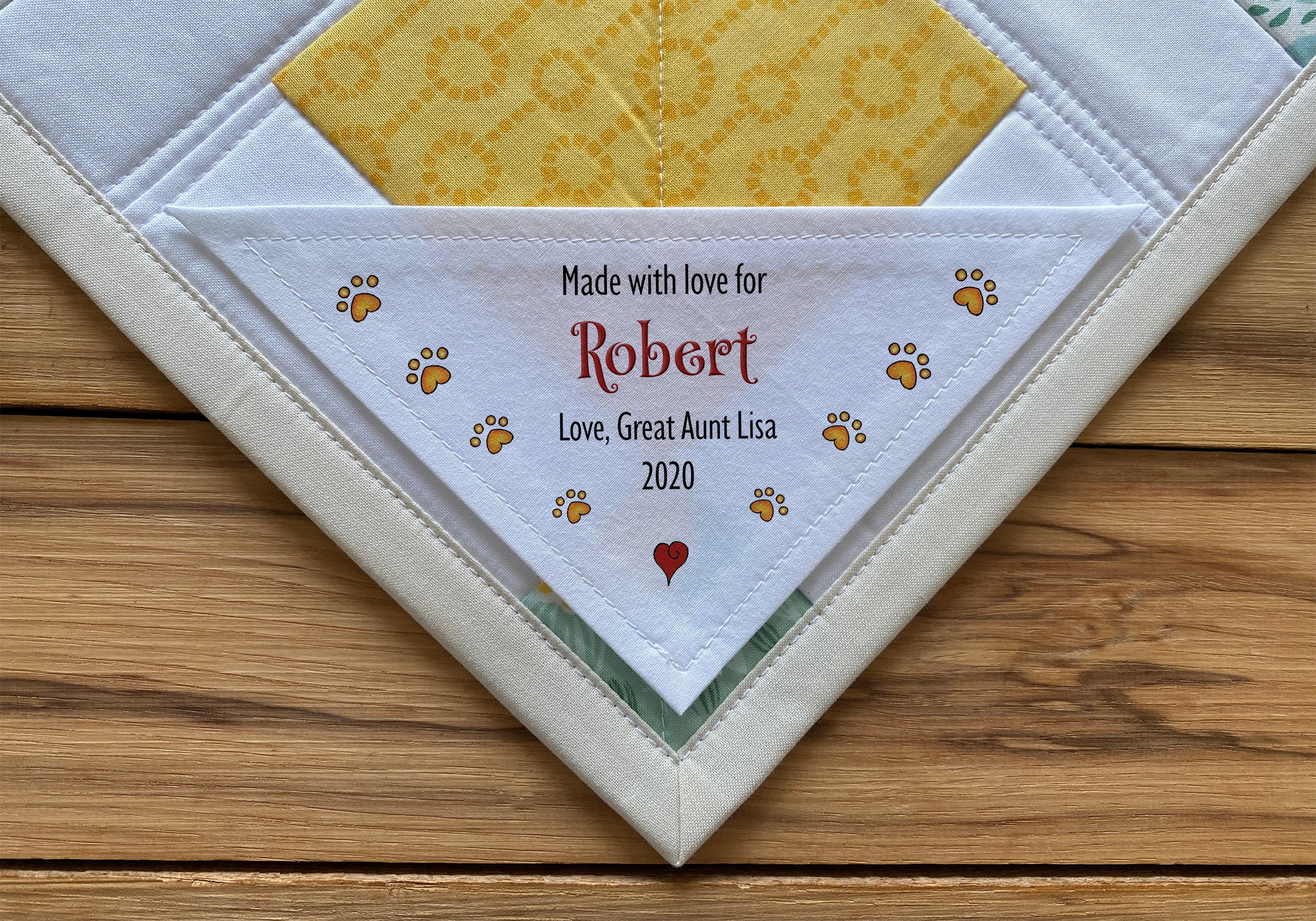 Triangle Quilt Label Personalized Sewing Quilt Labels Handmade Cut-out ...
