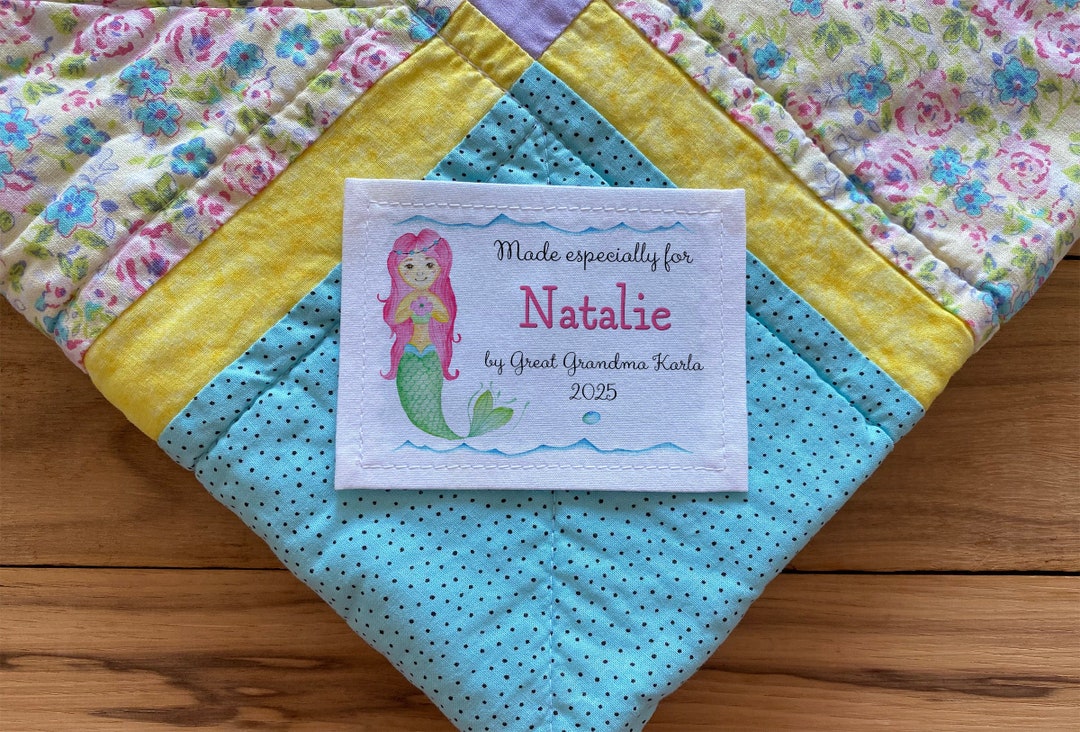 Large Personalized Sewing Labels, Quilt Labels, Custom Fabric, Cut-out ...