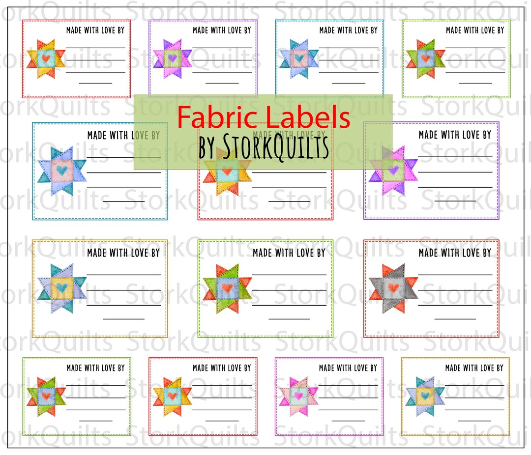Quilt Label Fabric by Storkquilts - Fabric by the Yard - Cotton Labels ...