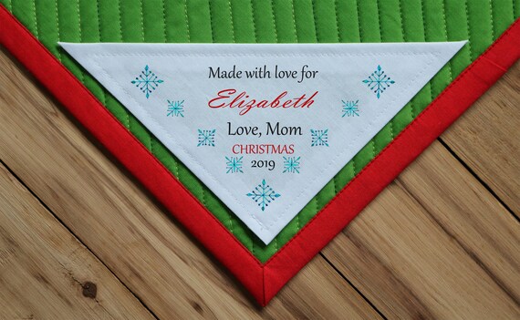 Christmas Corner Label Quilt Labels Personalized Sewing | Etsy