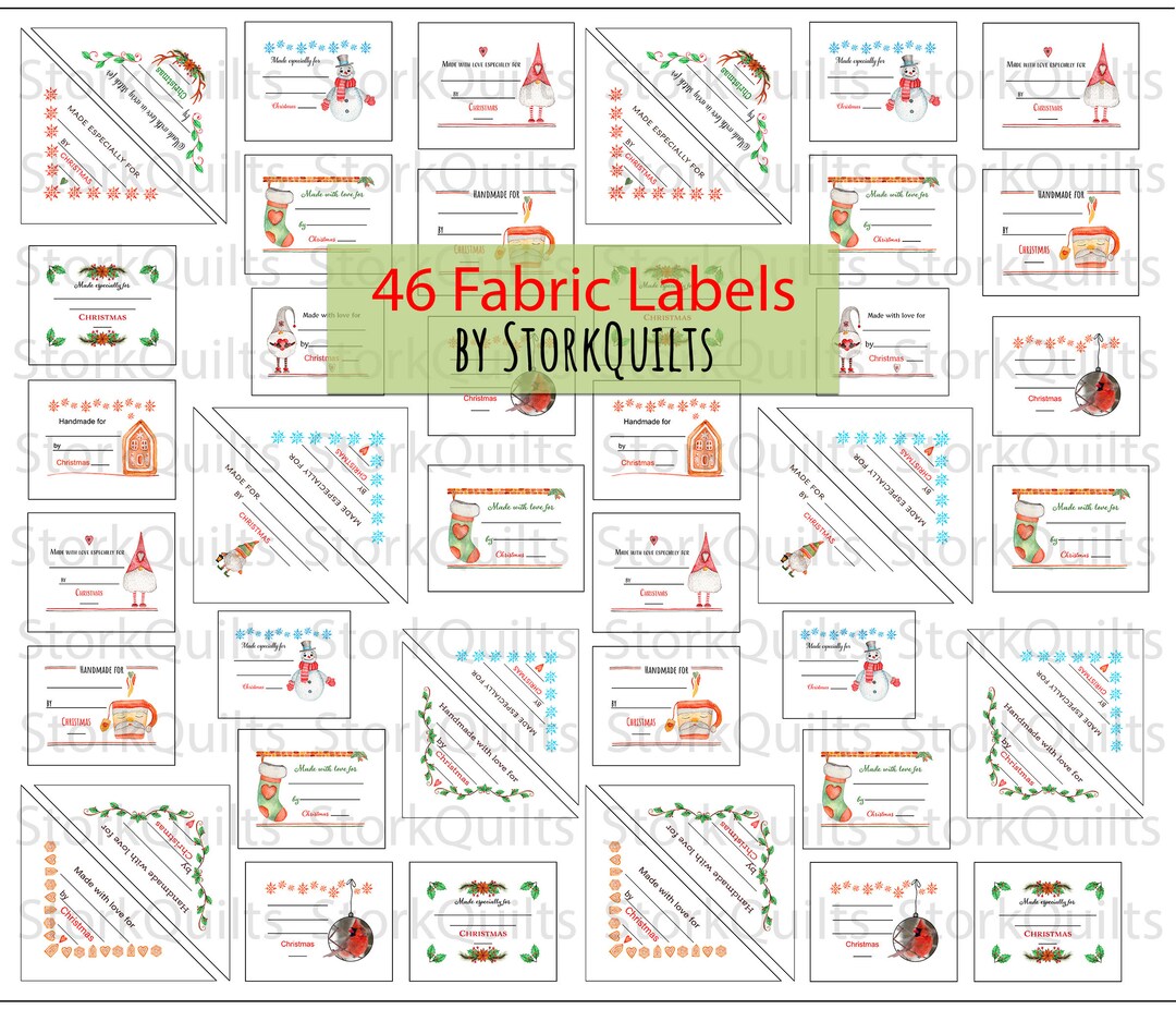 Quilt Label Fabric by Storkquilts - Fabric by the Yard - Cotton Labels ...