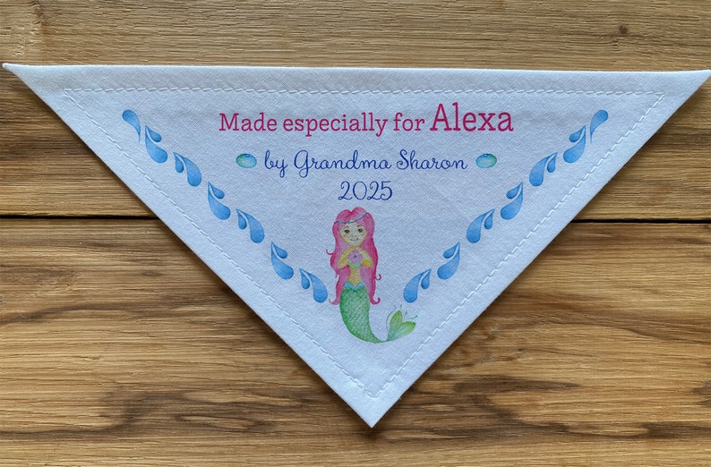 Large Triangle Mermaid Quilt Label, Sewing Labels, Teal, Ocean, Baby ...