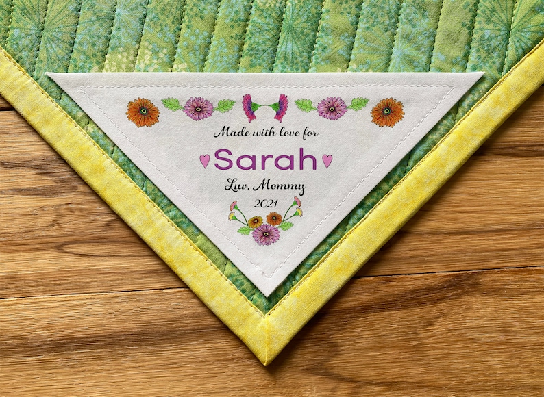 Large Corner Quilt Label / Sewing Labels Personalized / - Etsy