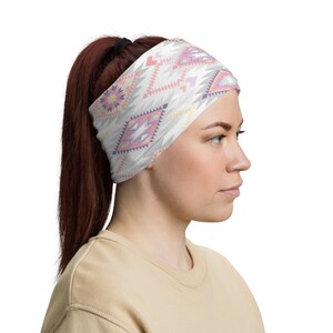 Pastel Pink Aztec Tribal Face Covering Neck Gaiter - Etsy
