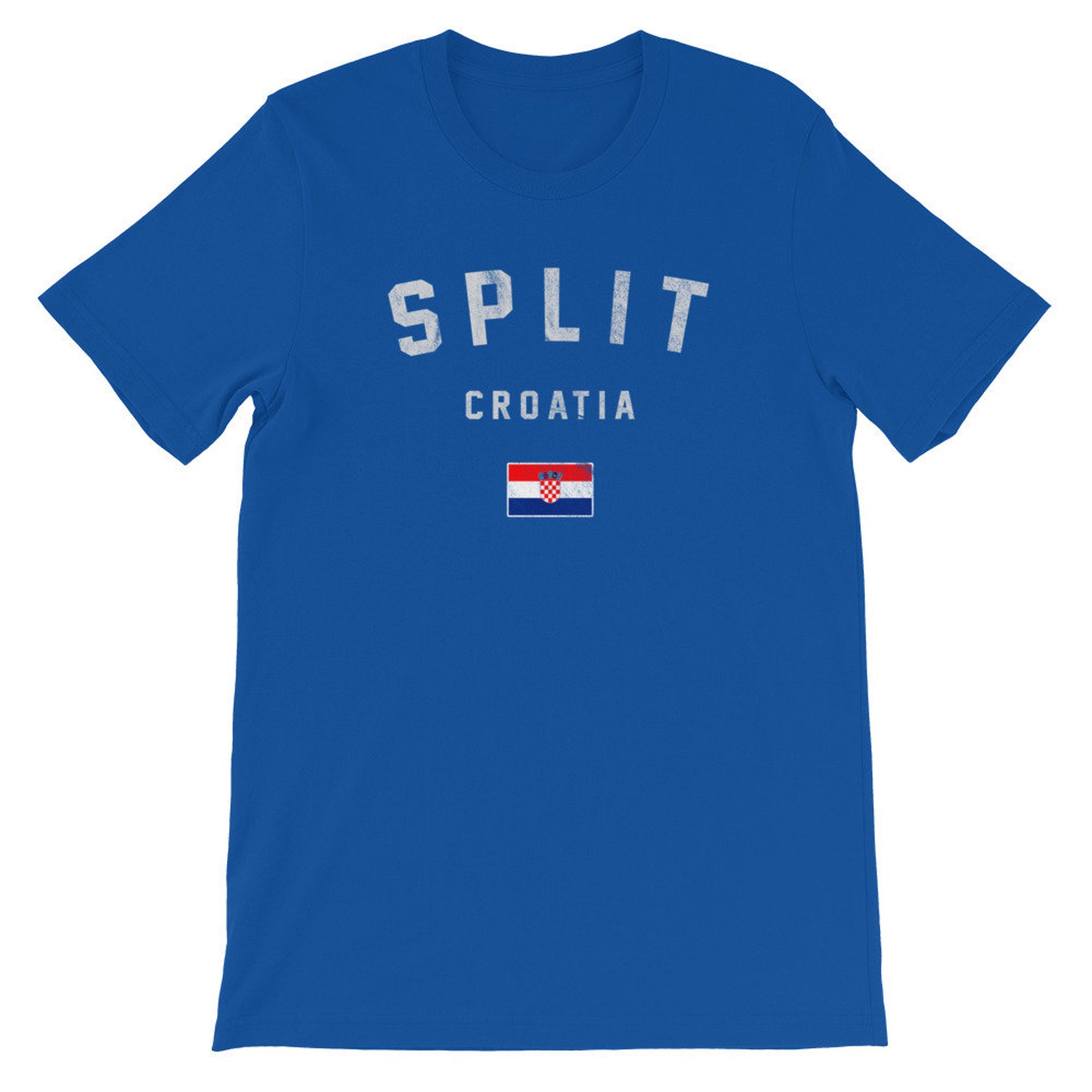 Vintage Varsity Split Croatia Flag Short-sleeve T-shirt - Etsy