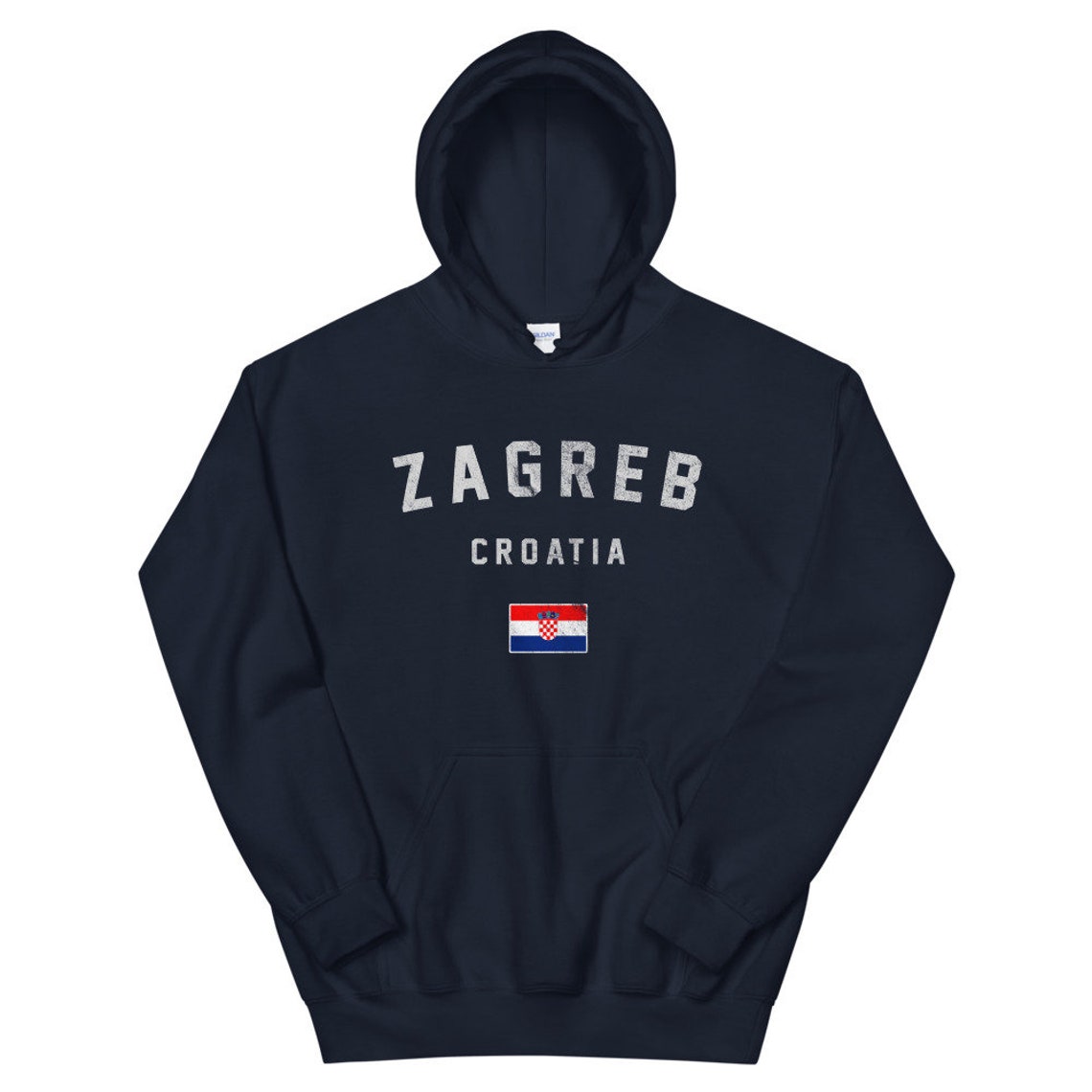 Vintage Varsity Zagreb Croatia Flag Hooded Sweatshirt - Etsy