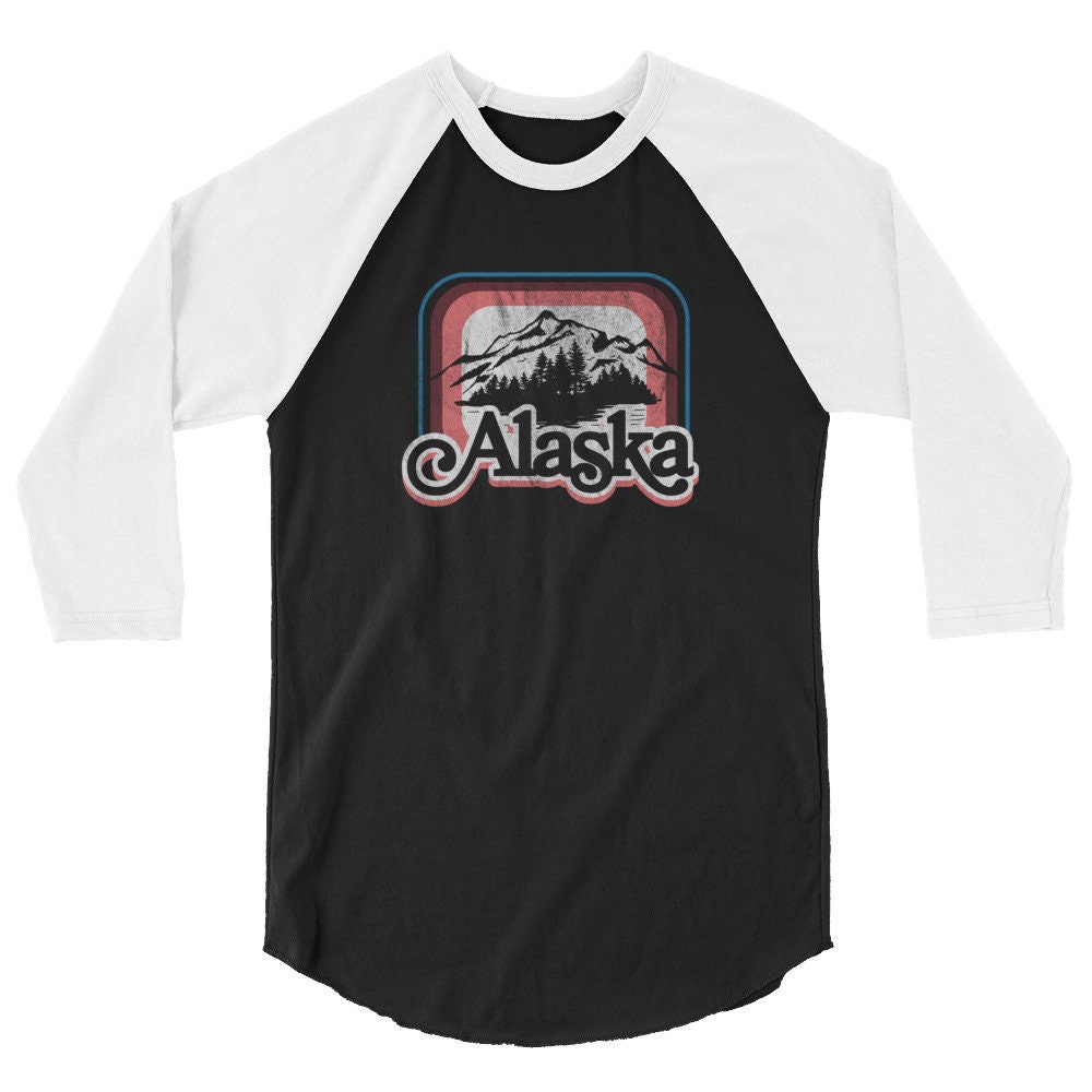 80's Vintage Retro Alaska 3/4 Sleeve Raglan Shirt - Etsy