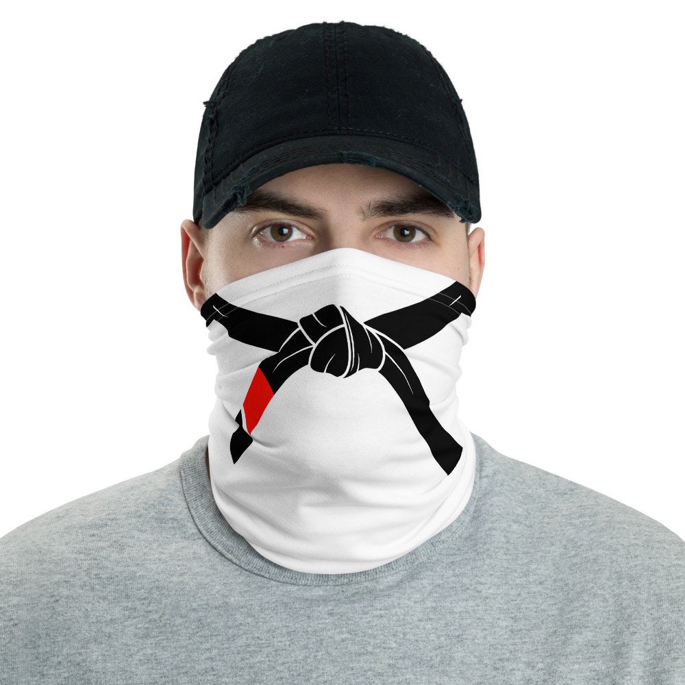 Martial Arts Black Belt Jiu-jitsu Face Mask Neck Gaiter Bandana Face ...