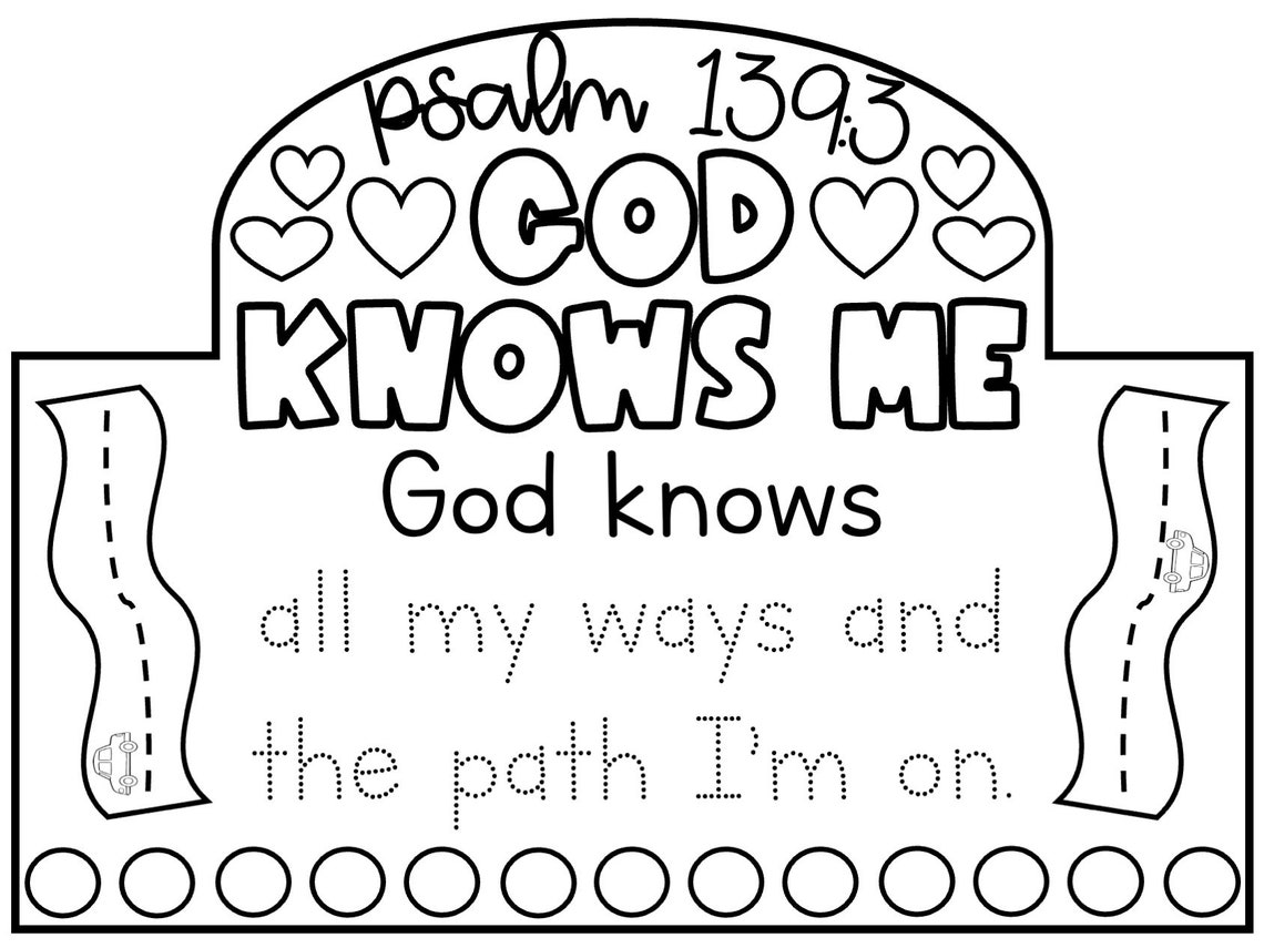 God Knows Me Psalm 139 Headband Crowns, Printable Bible Activity, Kids ...