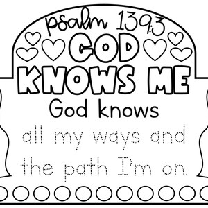God Knows Me Psalm 139 Headband Crowns, Printable Bible Activity, Kids ...