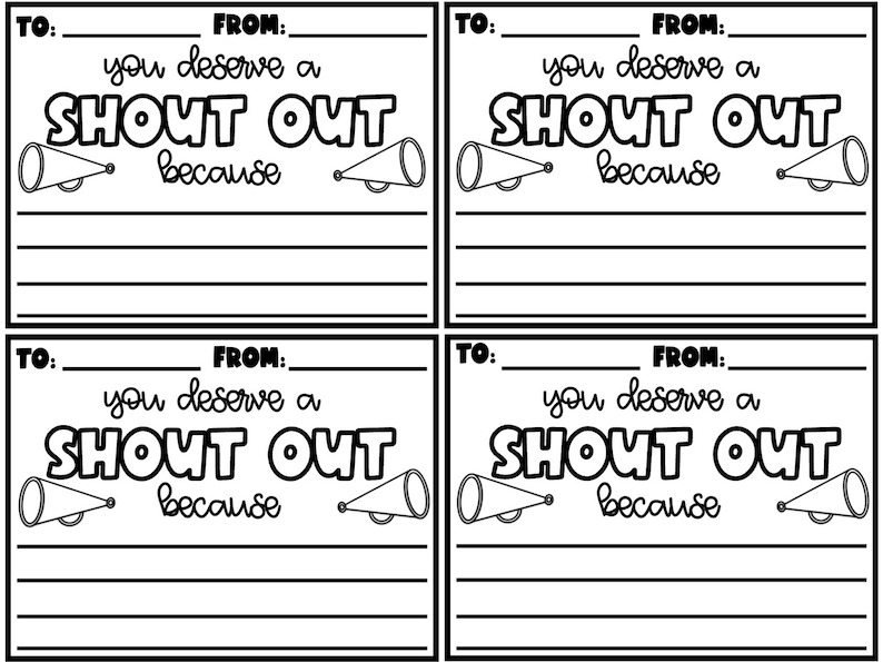 Staff Shout Out Digital Printables Staff Classroom Student, Caught ...