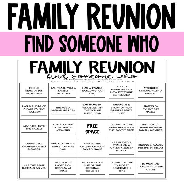 Family Reunion Games - Etsy
