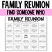Family Reunion Bingo Game Printable, Family Reunion Games, Find Someone ...