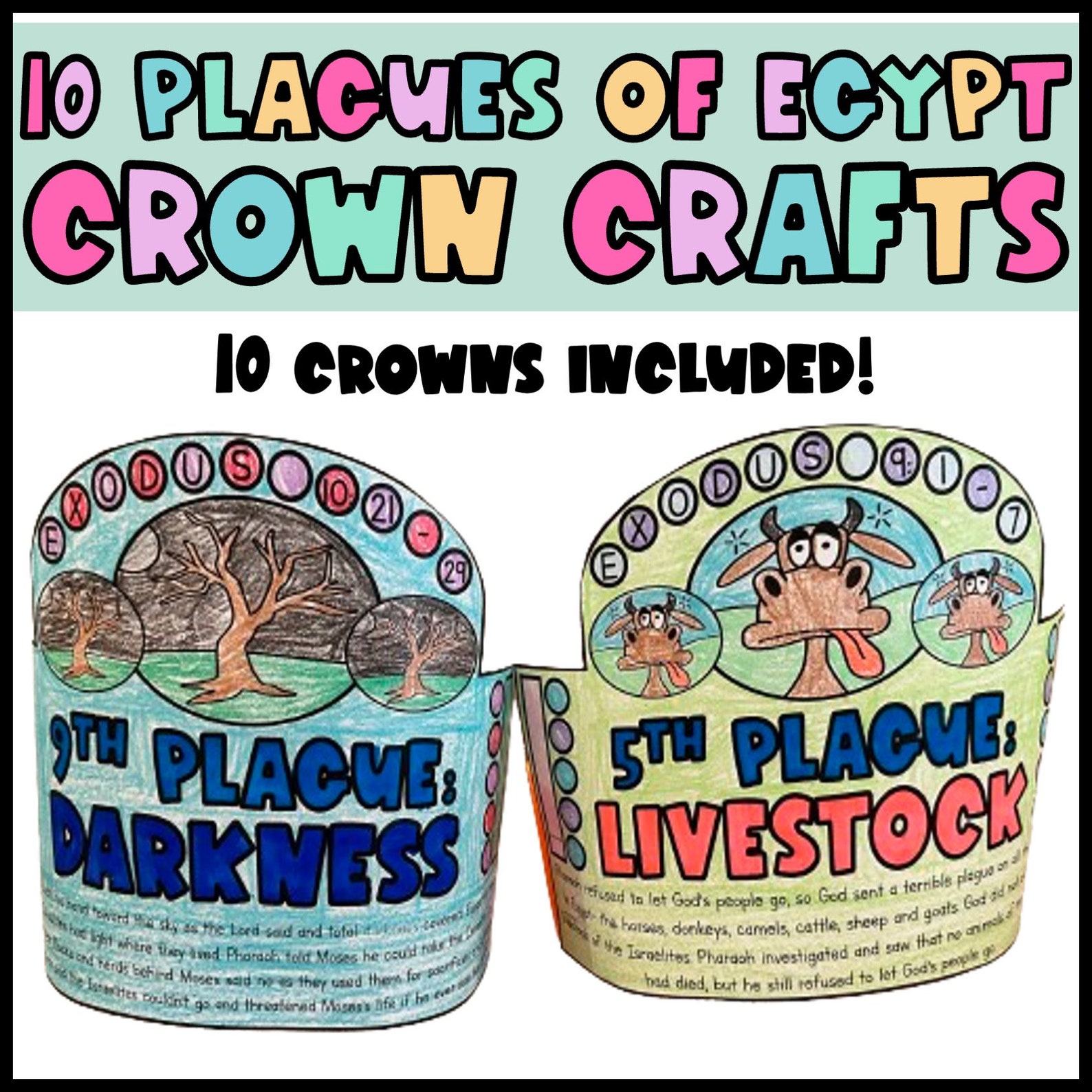 Ten Plagues of Egypt Craft, Moses and the Ten Plagues, Passover Crafts ...