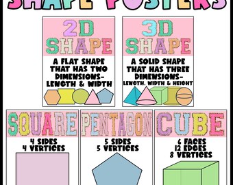 Printable 2d Shape Posters Woodland Theme Classroom Decor - Etsy