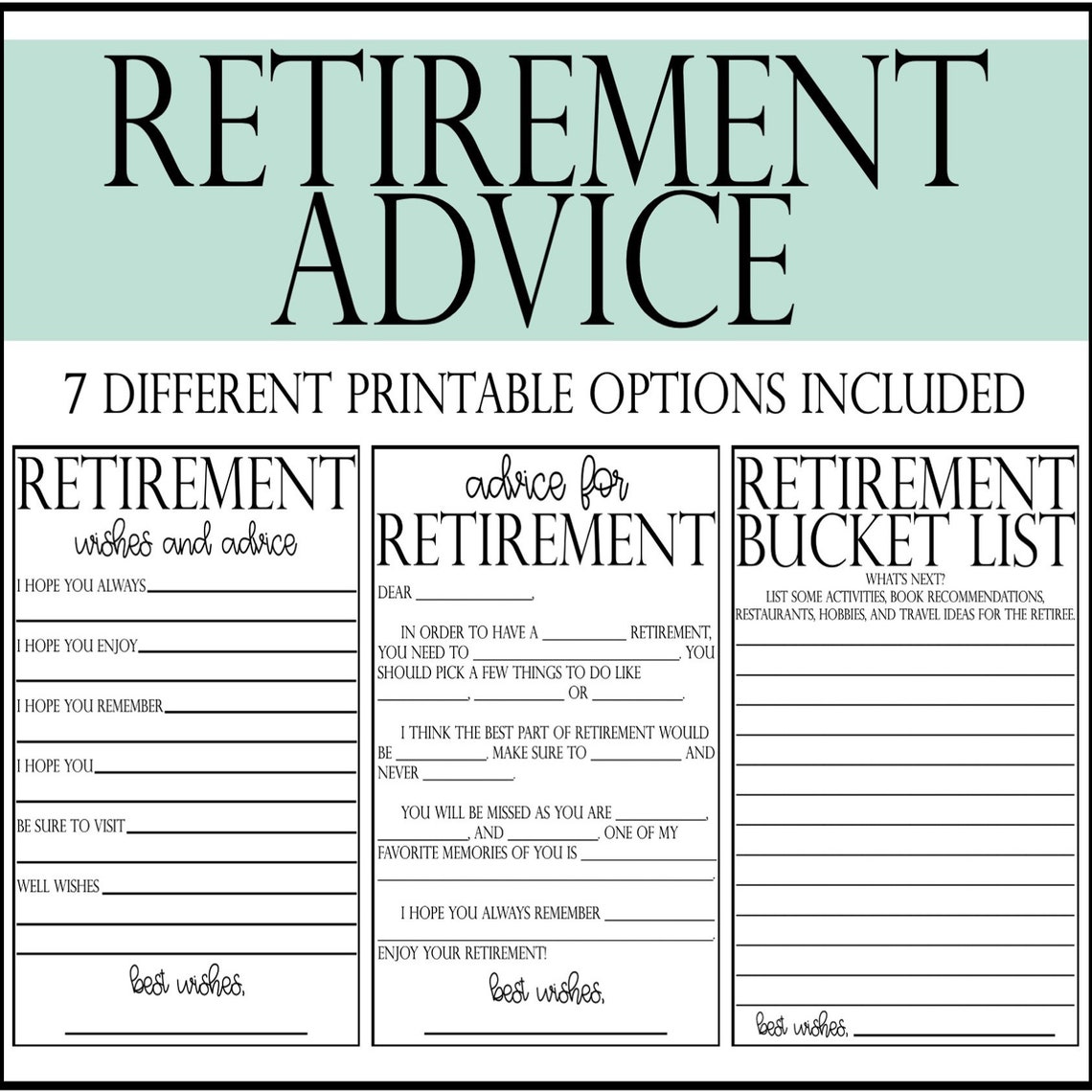 Printable Retirement Wishes Template, Minimalist Retirement Keepsake ...