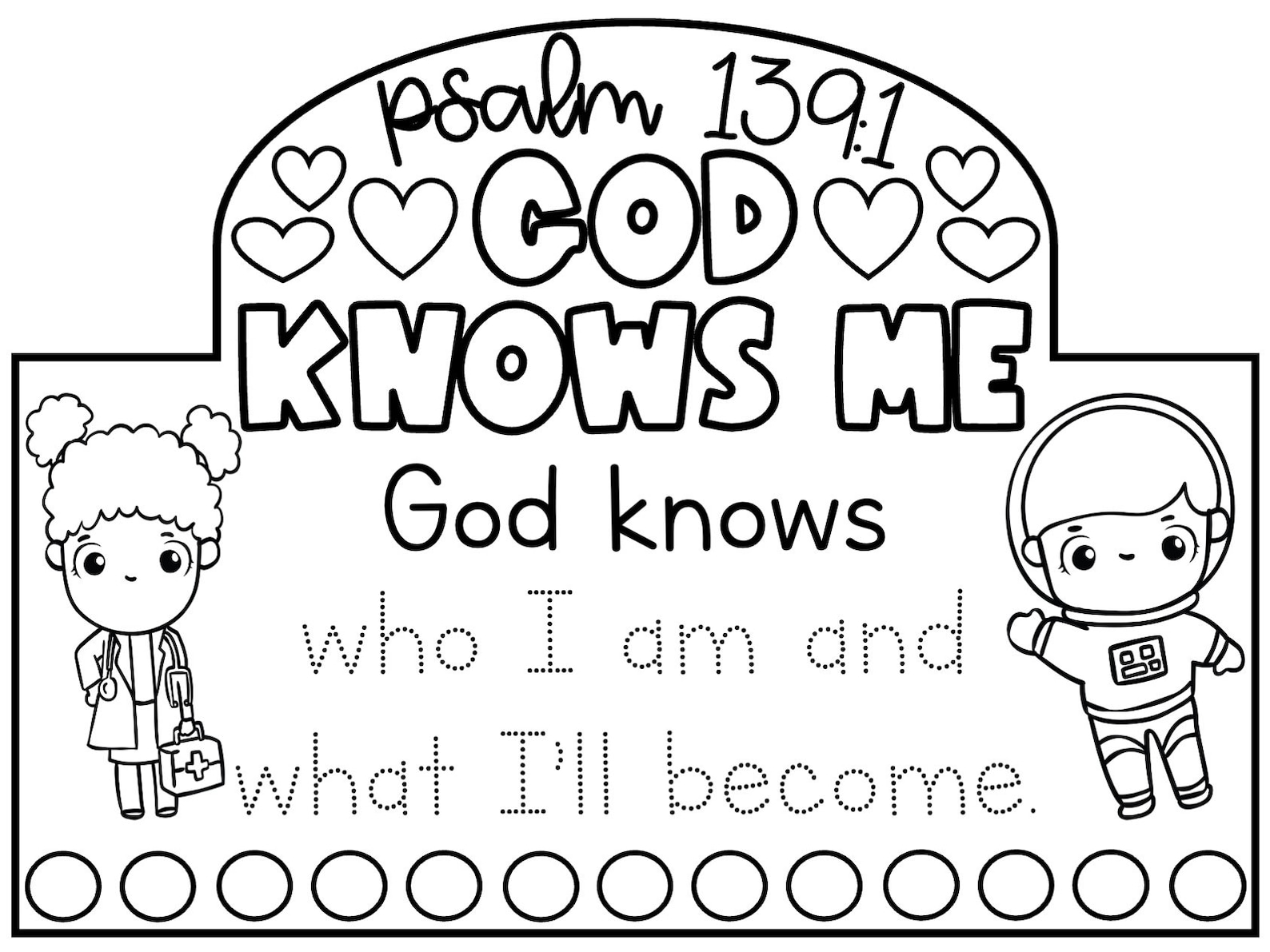 God Knows Me Psalm 139 Headband Crowns, Printable Bible Activity, Kids ...