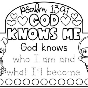 God Knows Me Psalm 139 Headband Crowns, Printable Bible Activity, Kids ...