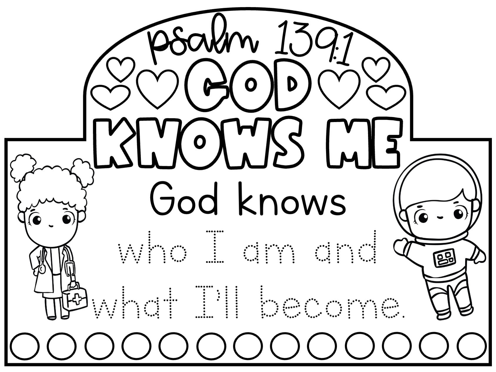 God Knows Me Psalm 139 Headband Crowns, Printable Bible Activity, Kids ...