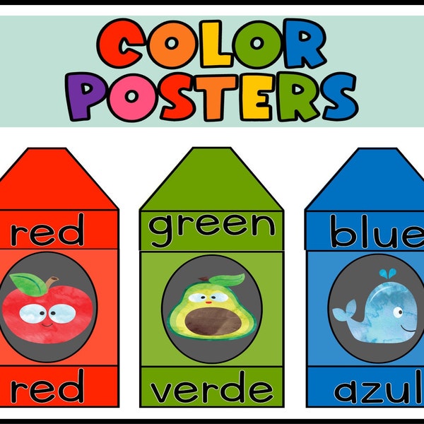 Crayon Color Posters Classroom - Etsy