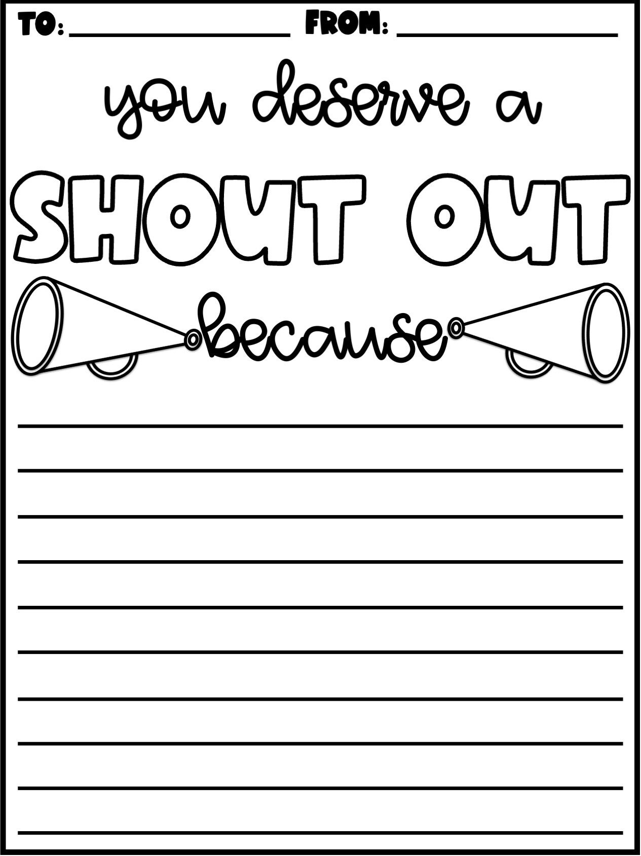 Staff Shout Out Digital Printables Staff Classroom Student, Caught ...