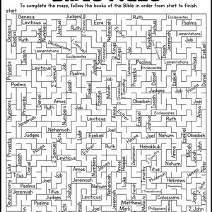 Books of the Bible Mazes Game Printable Church Game, Sunday School ...