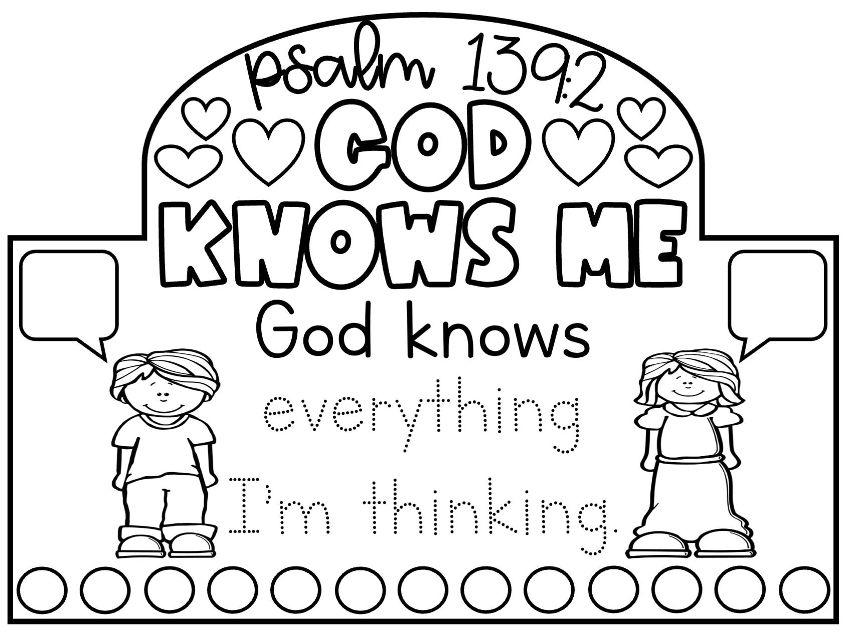 God Knows Me Psalm 139 Headband Crowns, Printable Bible Activity, Kids ...