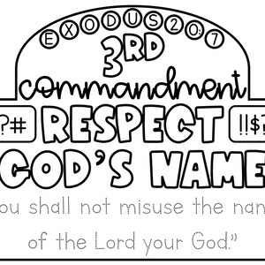 Ten Commandments Coloring Crown Headband, Printable Kids Bible Verse ...