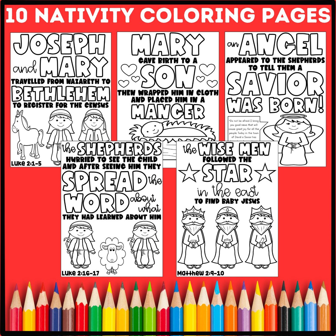 Christmas Nativity Coloring Pages for Kids, First Christmas Coloring ...