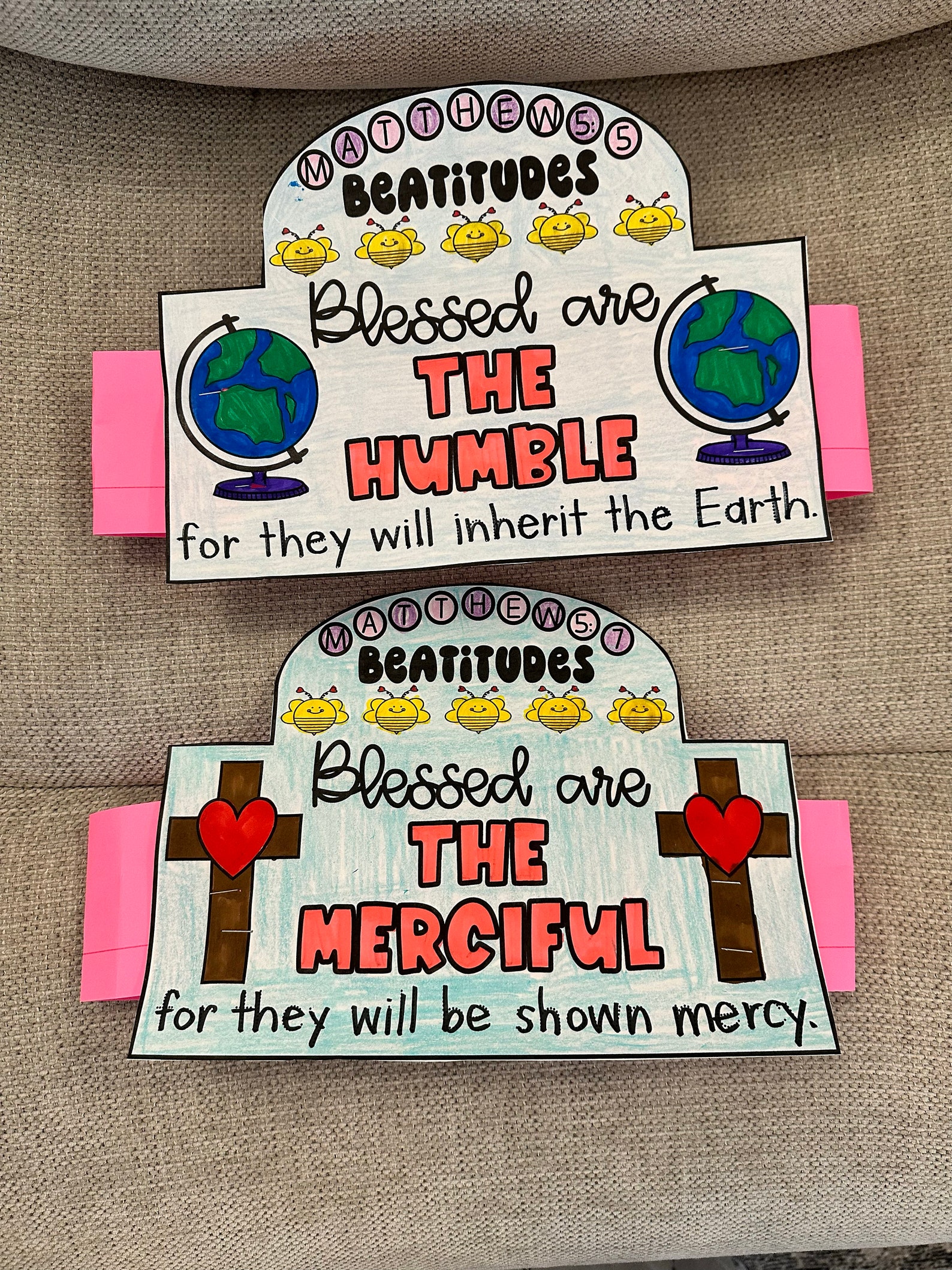 Beatitudes Coloring Crown Headband, Printable Kids Bible Verse ...