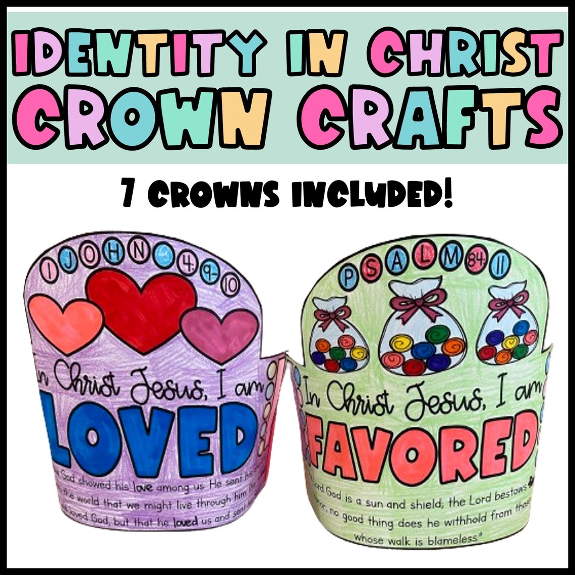 Identity in Christ Headband Crowns, Printable Bible Activity, Kids ...