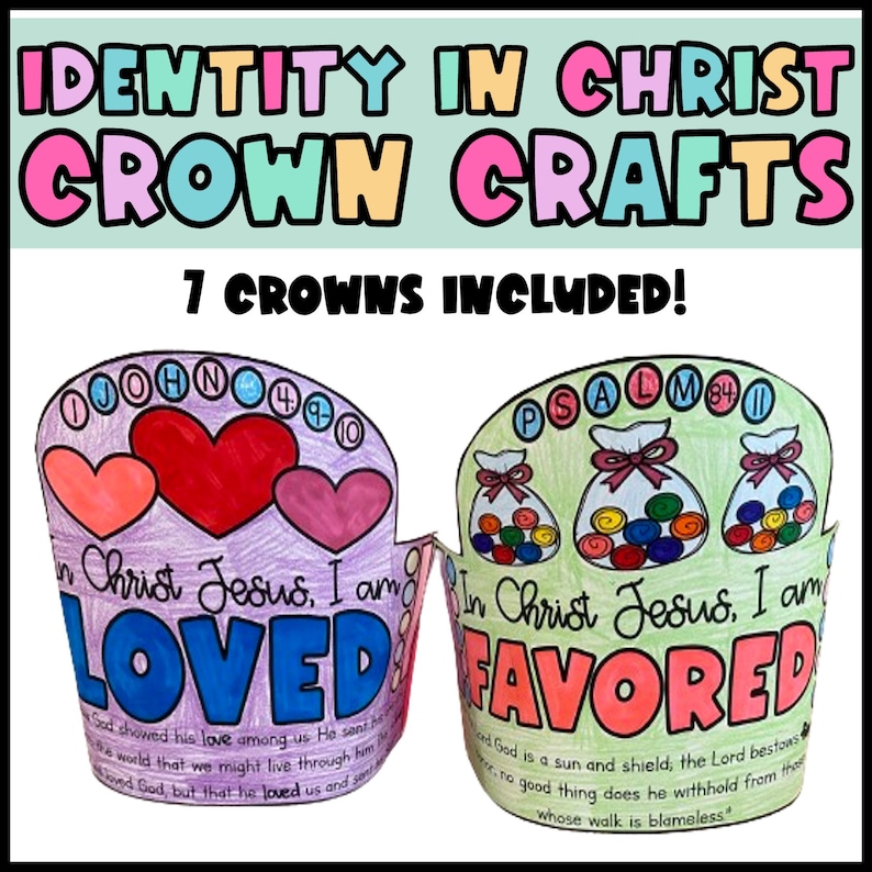 Identity in Christ Headband Crowns, Printable Bible Activity, Kids ...