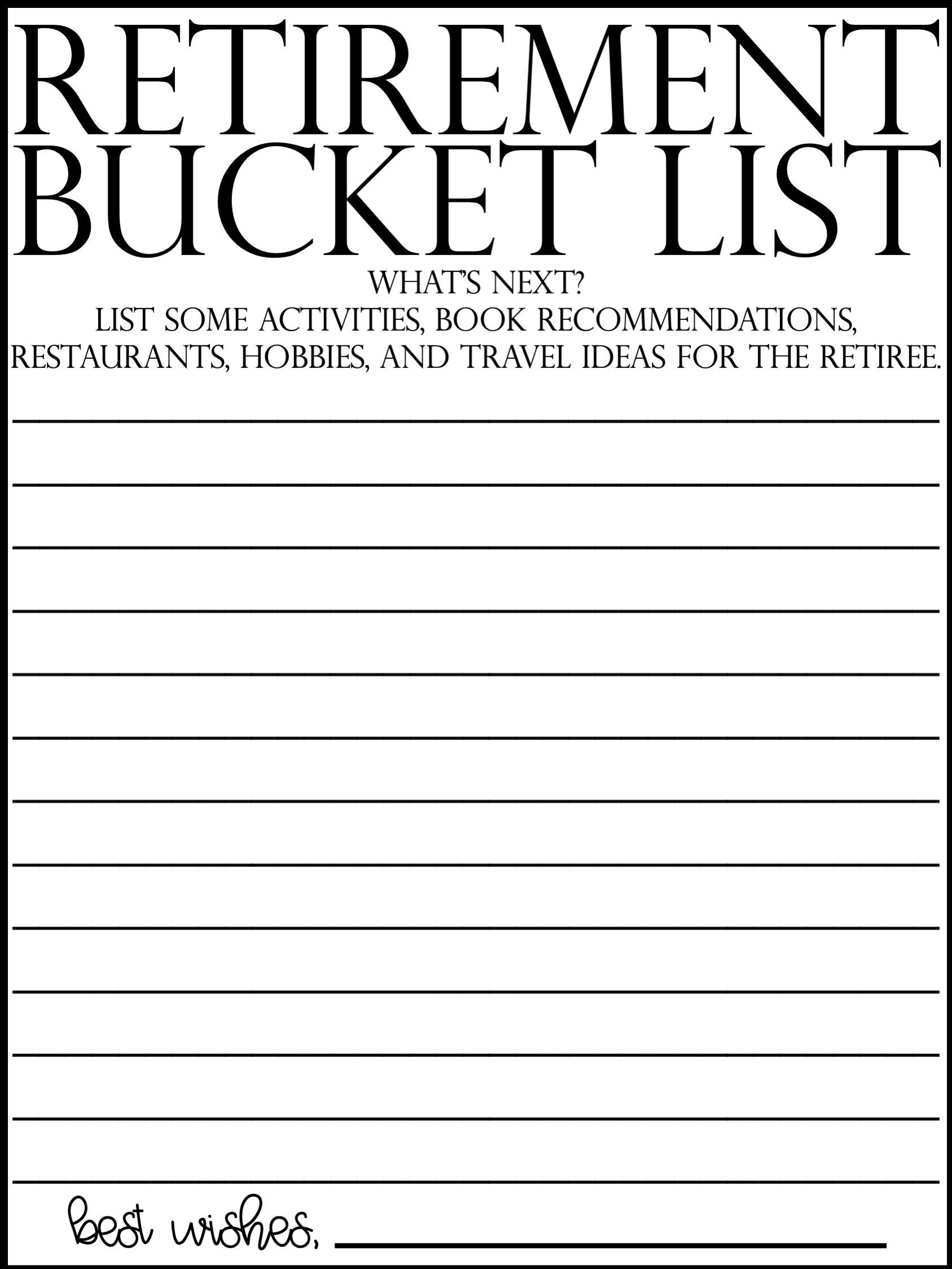 Printable Retirement Wishes Template, Minimalist Retirement Keepsake ...