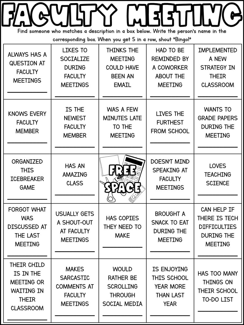 Staff Find Someone Who Back to School Teacher Bingo Icebreaker Game ...