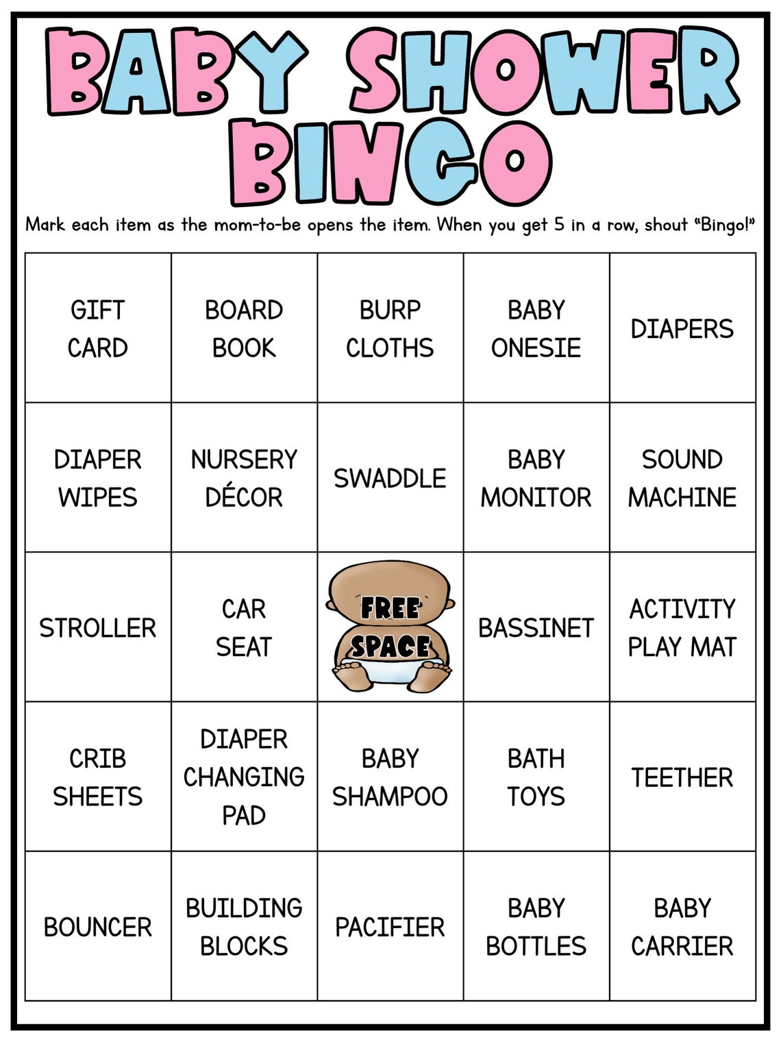 Printable Baby Shower Bingo Cards Set of 3 Games Baby Bingo Game Cards ...
