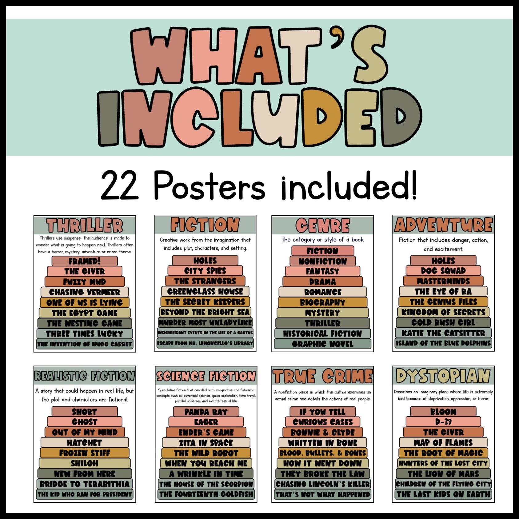 ELA Posters, DIGITAL Classroom Printables, Genre Posters, Secondary ELA ...