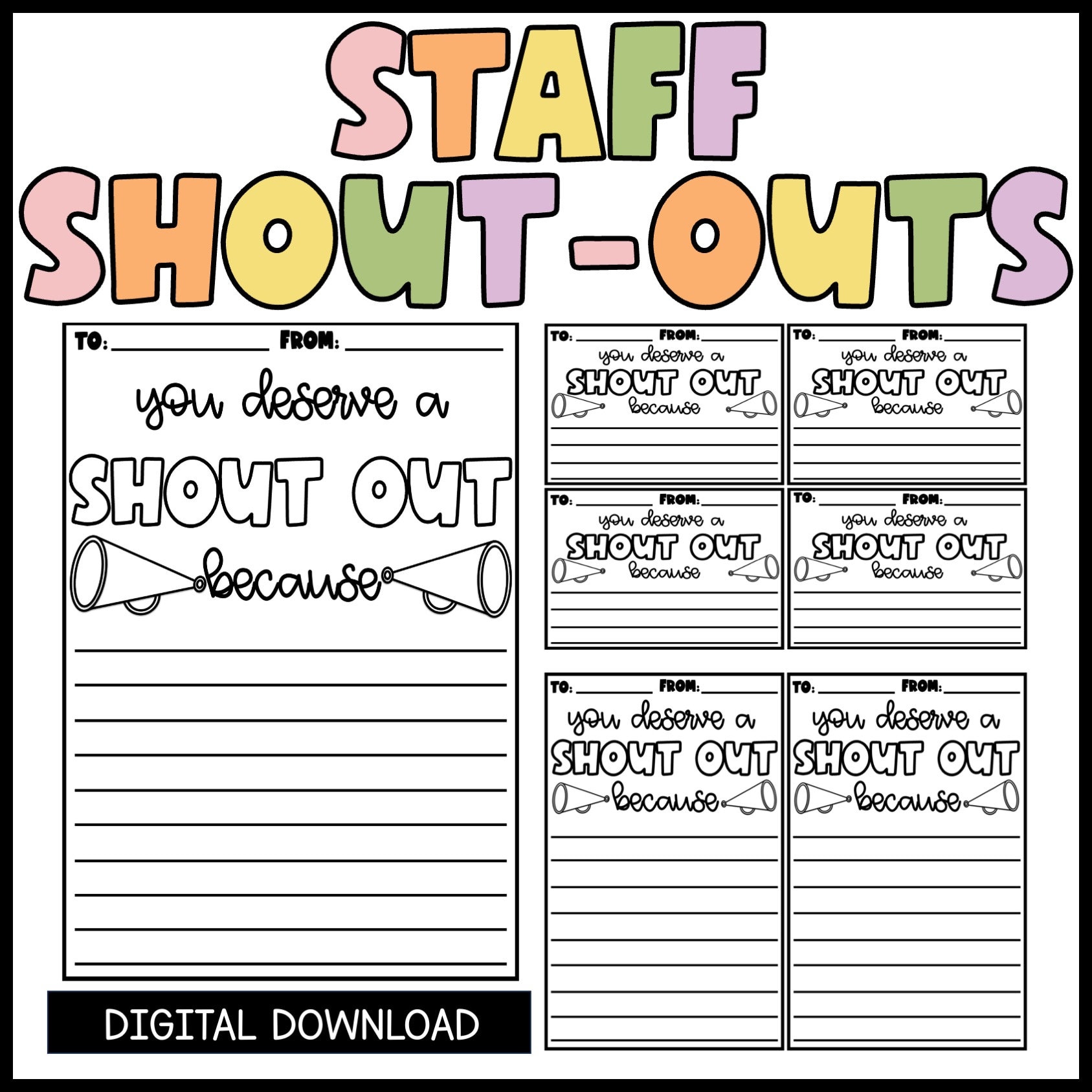 Staff Shout Out Template Free Printable - Printable Templates