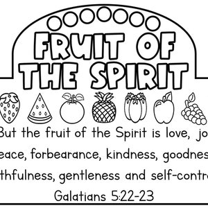 Fruit of the Spirit Coloring Crown Headband, Printable Kids Bible Verse ...