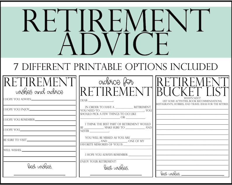 Printable Retirement Wishes Template, Minimalist Retirement Keepsake ...